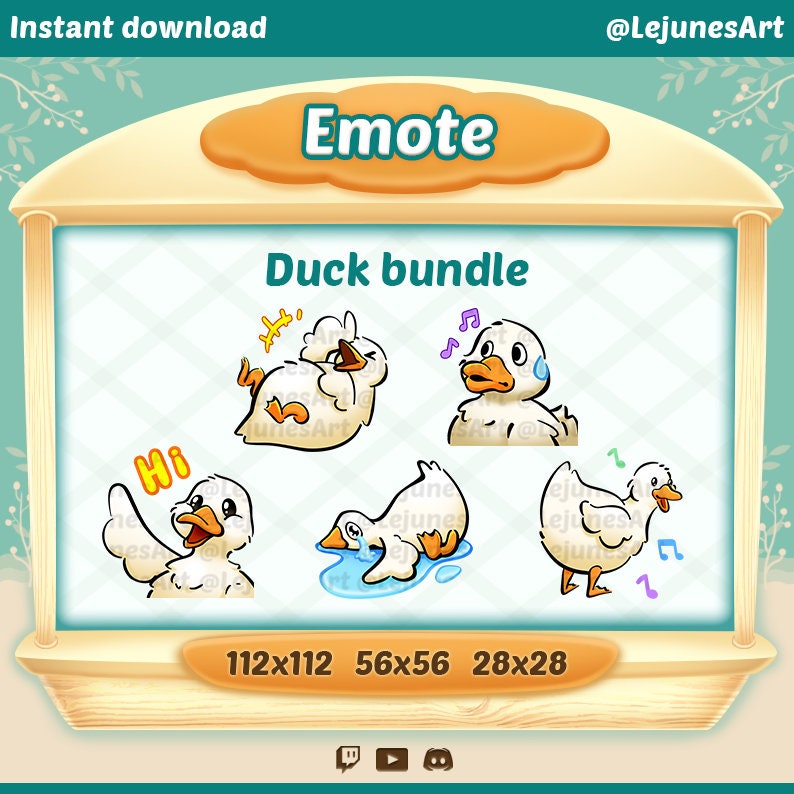 Duck Emote Duck Twitch Emotes Emote for Youtube Discord and Twitch ...