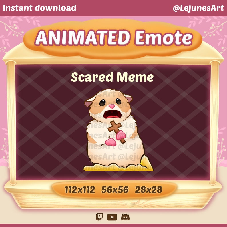 Animated Emote Scared Hamster Meme: Twitch, Youtube, Discord (download ...