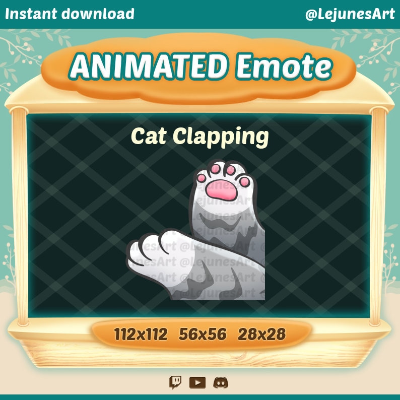 Animated Cat Paw Emote: Clapping Emoji (digital Download) - Etsy