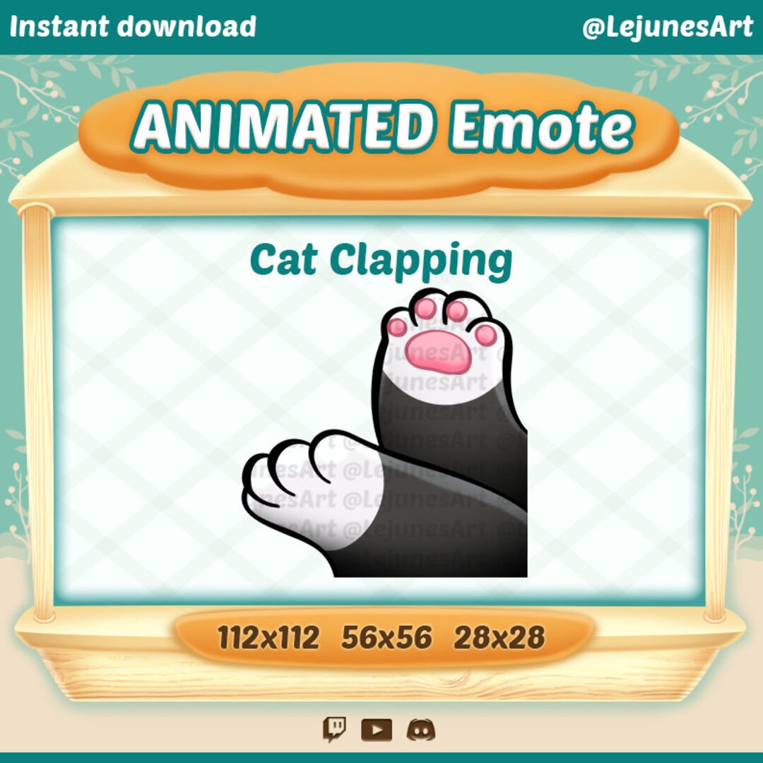 Animated Cat Paw Emote: Clapping Emoji for Twitch, Discord, Youtube ...