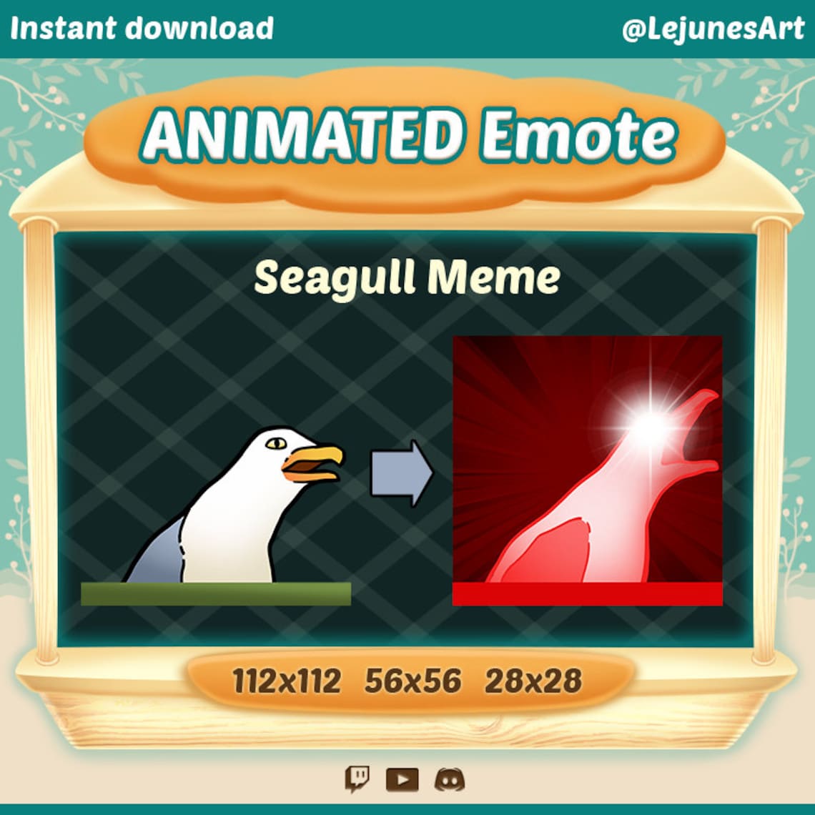 Seagull Animated Emote Meme Twitch Emotes Twitch Emote Youtube Emote ...