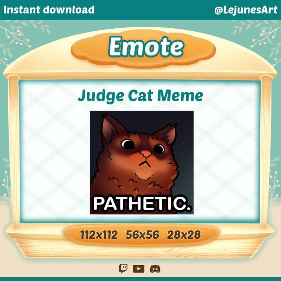 Judge Cat Meme Emote: Twitch, Discord, Youtube (digital Download) - Etsy