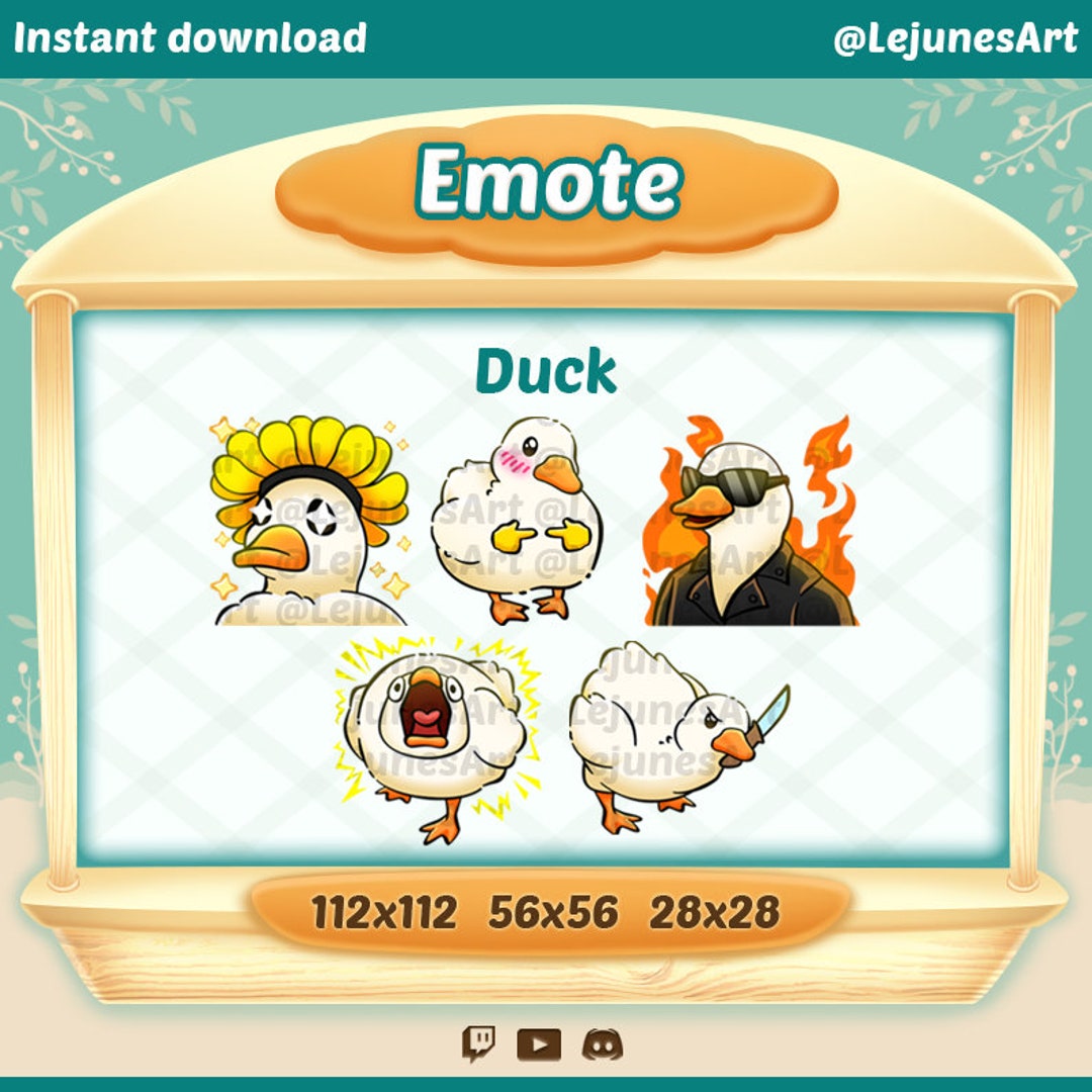 Duck Emote | Duck Twitch Emotes | Emote for Youtube Discord and Twitch ...