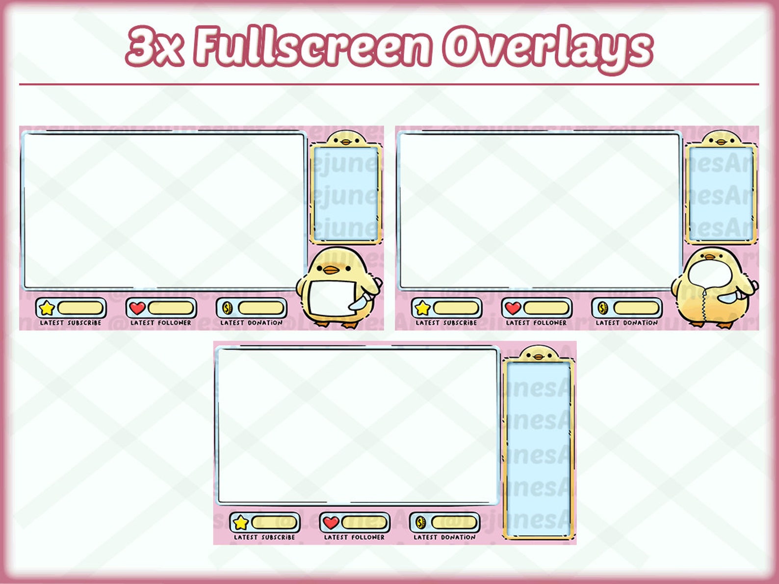 Stream Overlay Package Animated | Cute Windows Theme Overlay | Chick ...