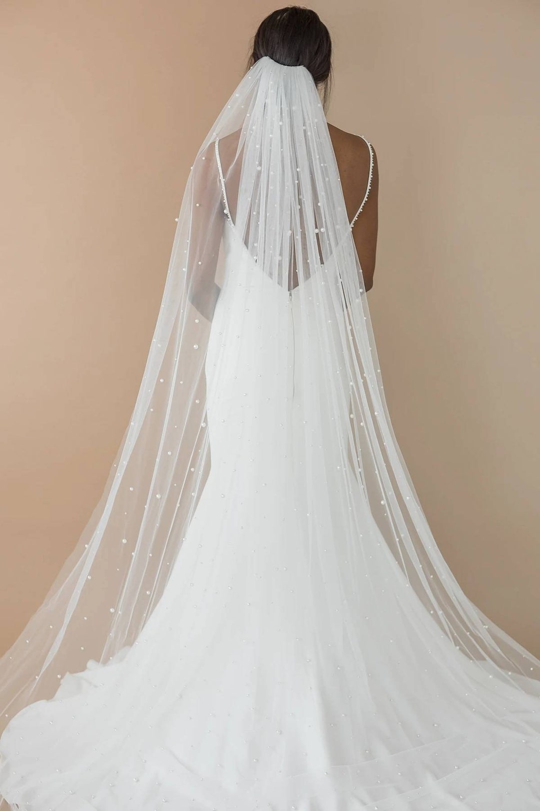 Bridal Pearl Veil White, Ivory Various Lengths Wedding Veil, Bridal ...