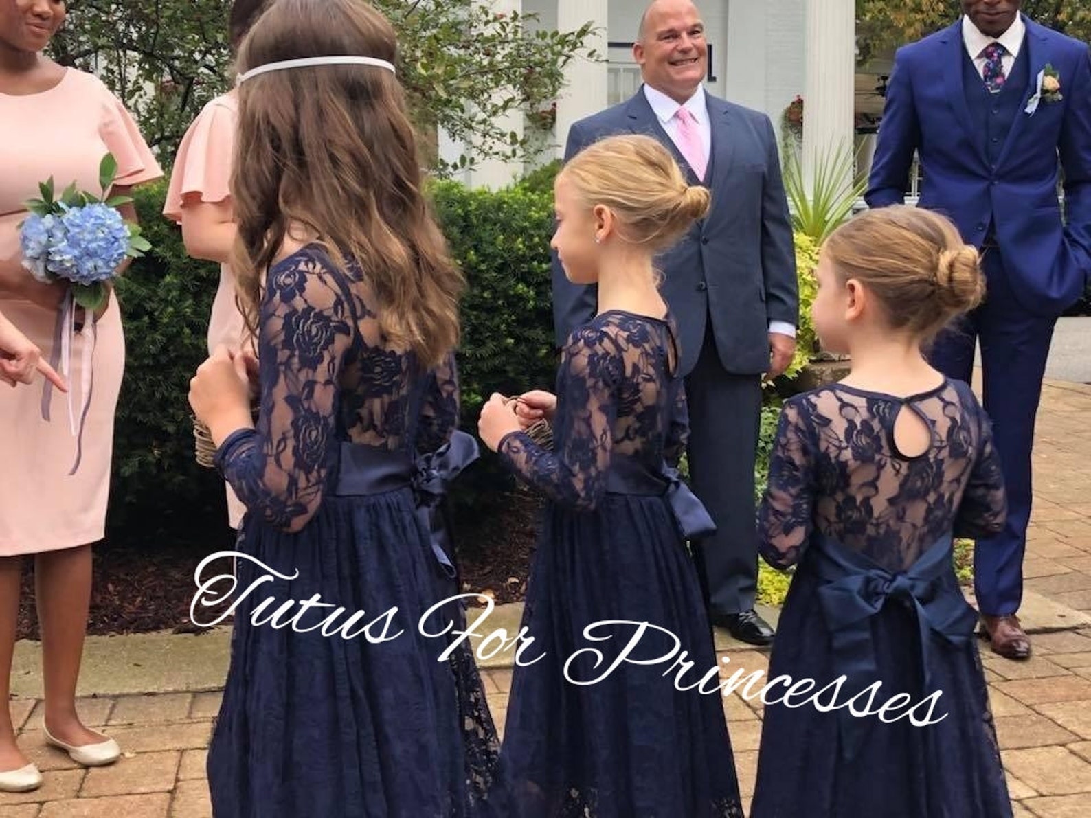 Princess Lace Flower Girl Dress Various Colours Wedding - Etsy