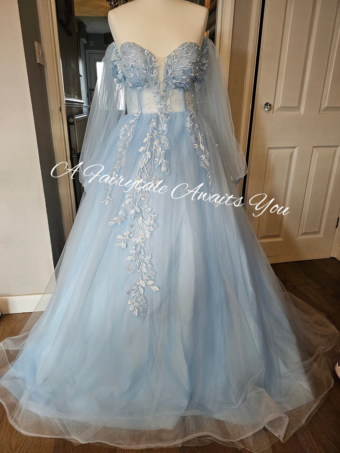 Blue Princess Wedding Dress in Stock Prom Dress, Princess Wedding ...