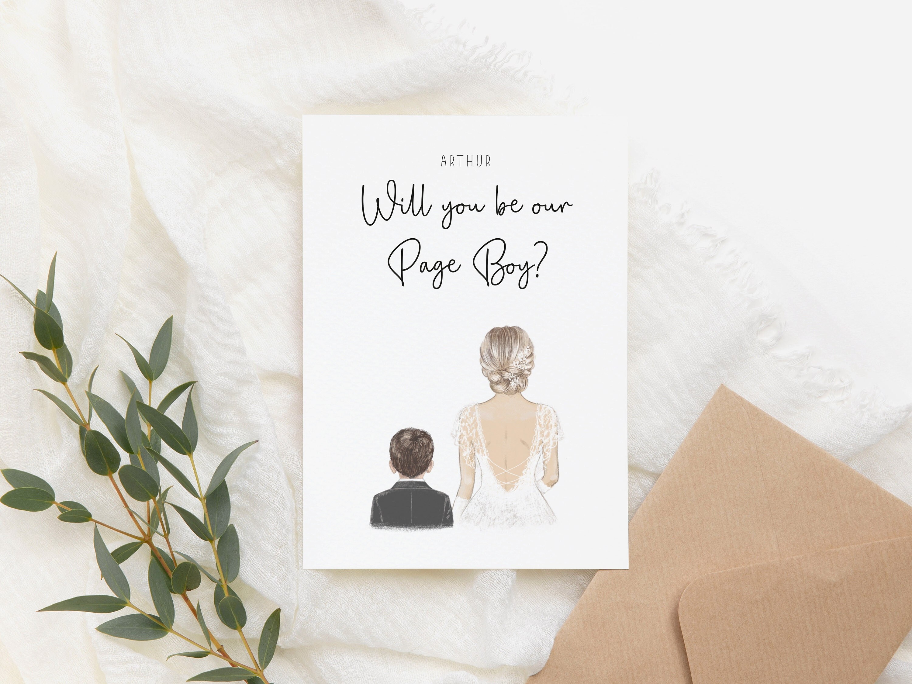 Personalised Will You Be Our Page Boy Card Page Boy Proposal Card Cute ...