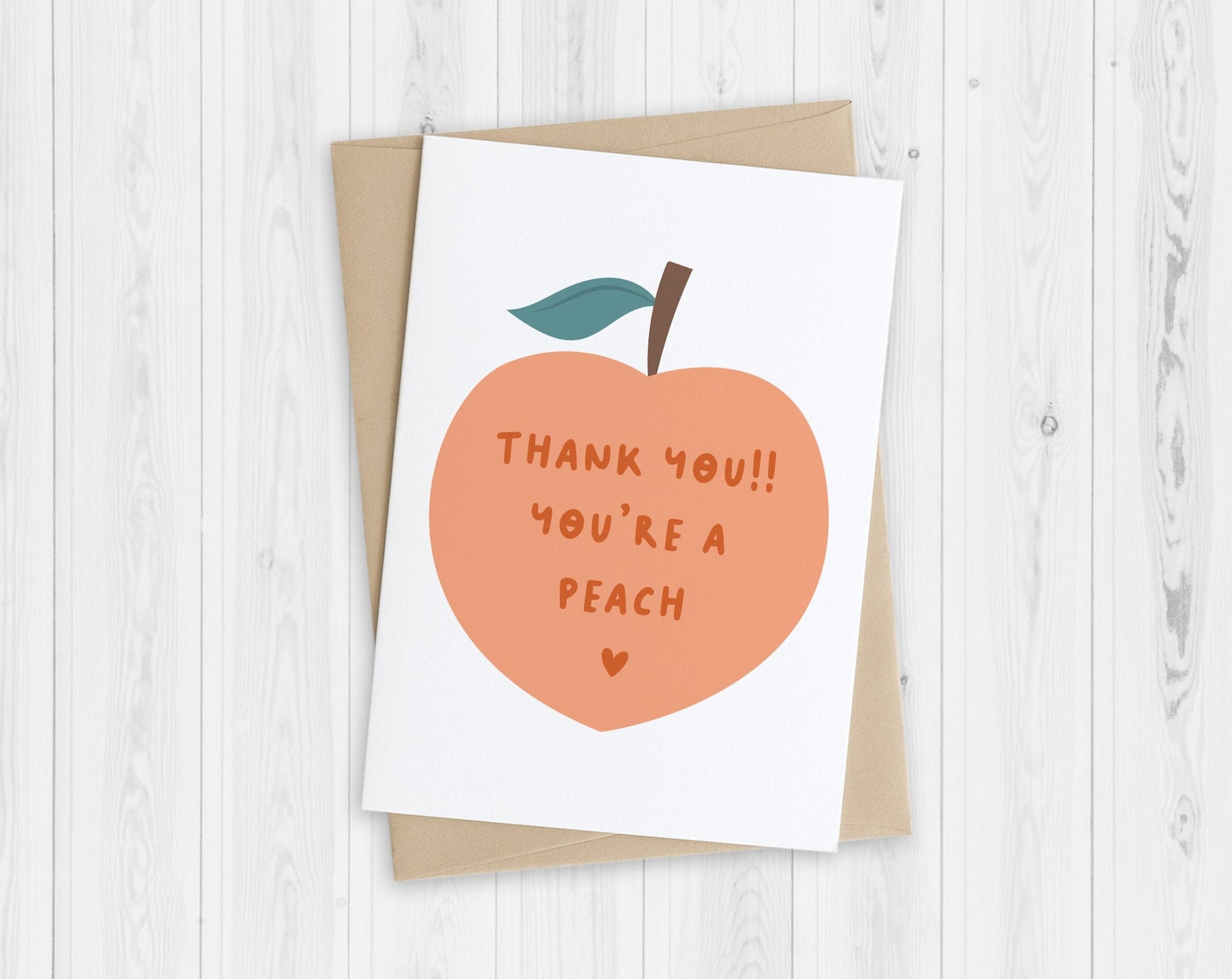 You're A Peach Thank You Card Thanks Notecard Card - Etsy UK