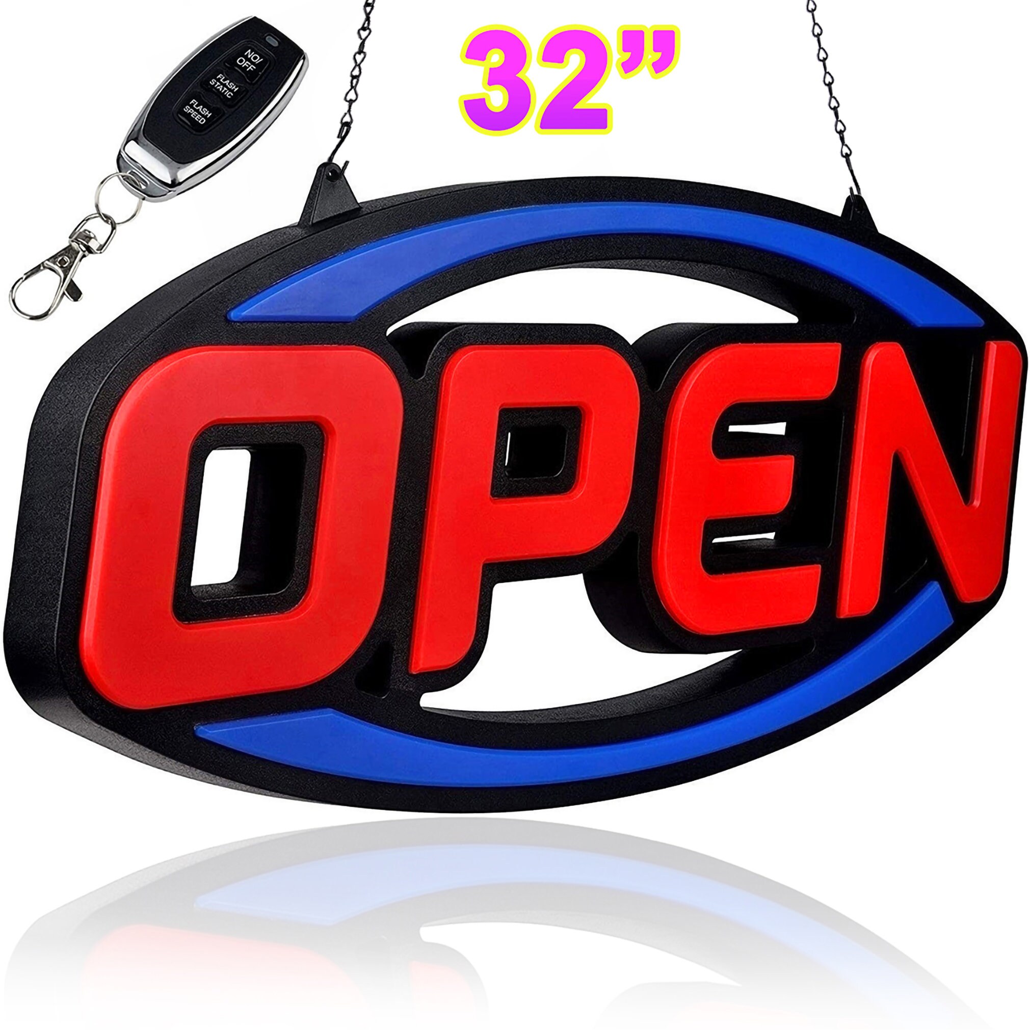 Large LED Open Sign Neon Light Bright 32" for Restaurant Bar Pub Shop ...