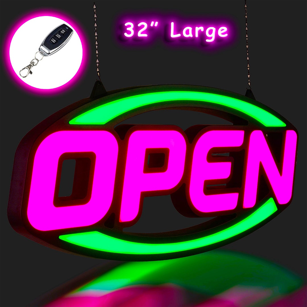 Large LED Open Sign Neon Bright for Restaurant Bar Club Shop Store ...