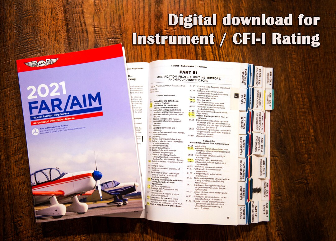 Digital Download - Instrument/cfii Pilot FAR/AIM Tabs - Etsy