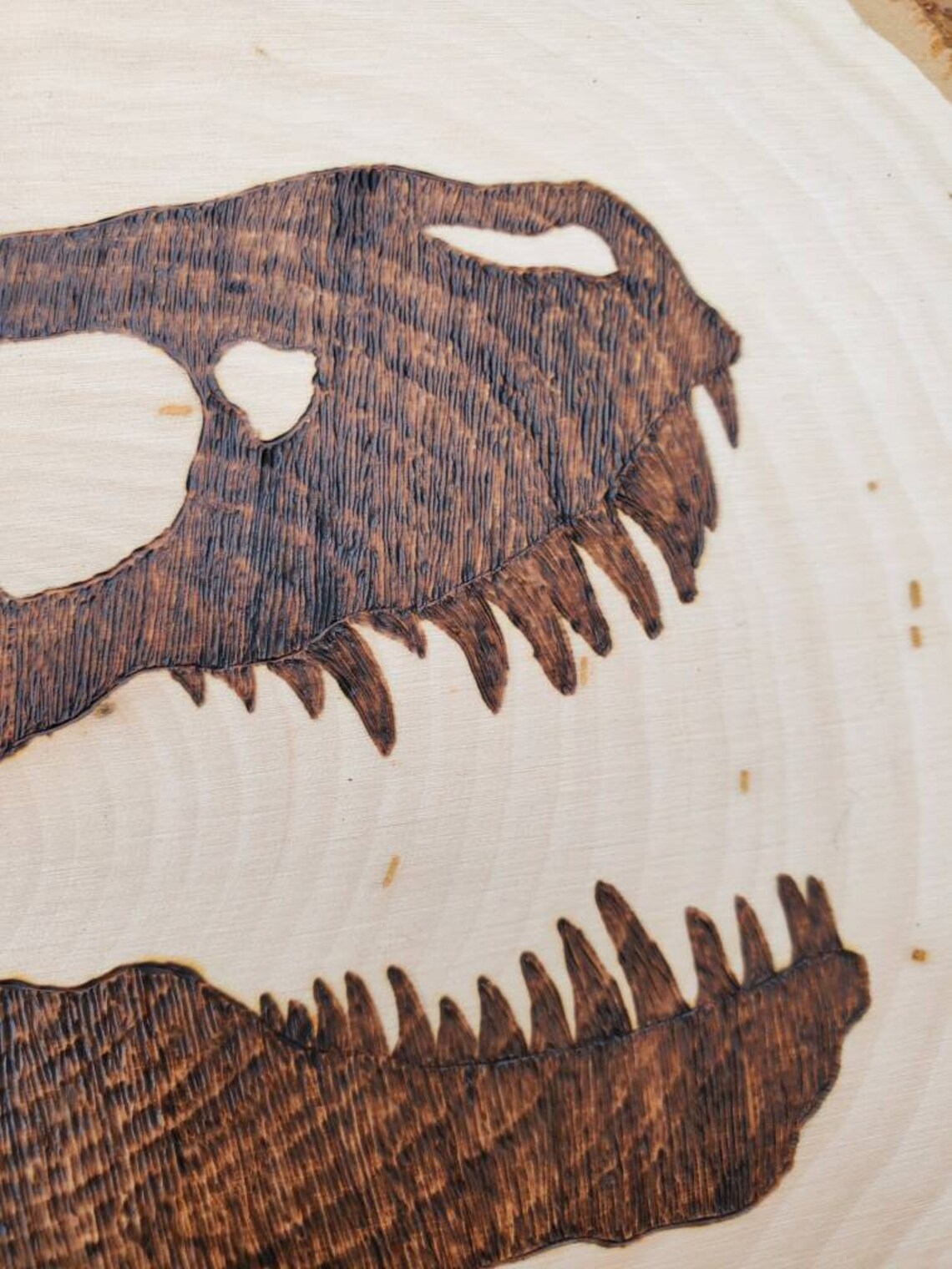 T-rex Skull Wood Art | Trex Wood | Dinosaur Wall Decor | Trex Wood Burn ...