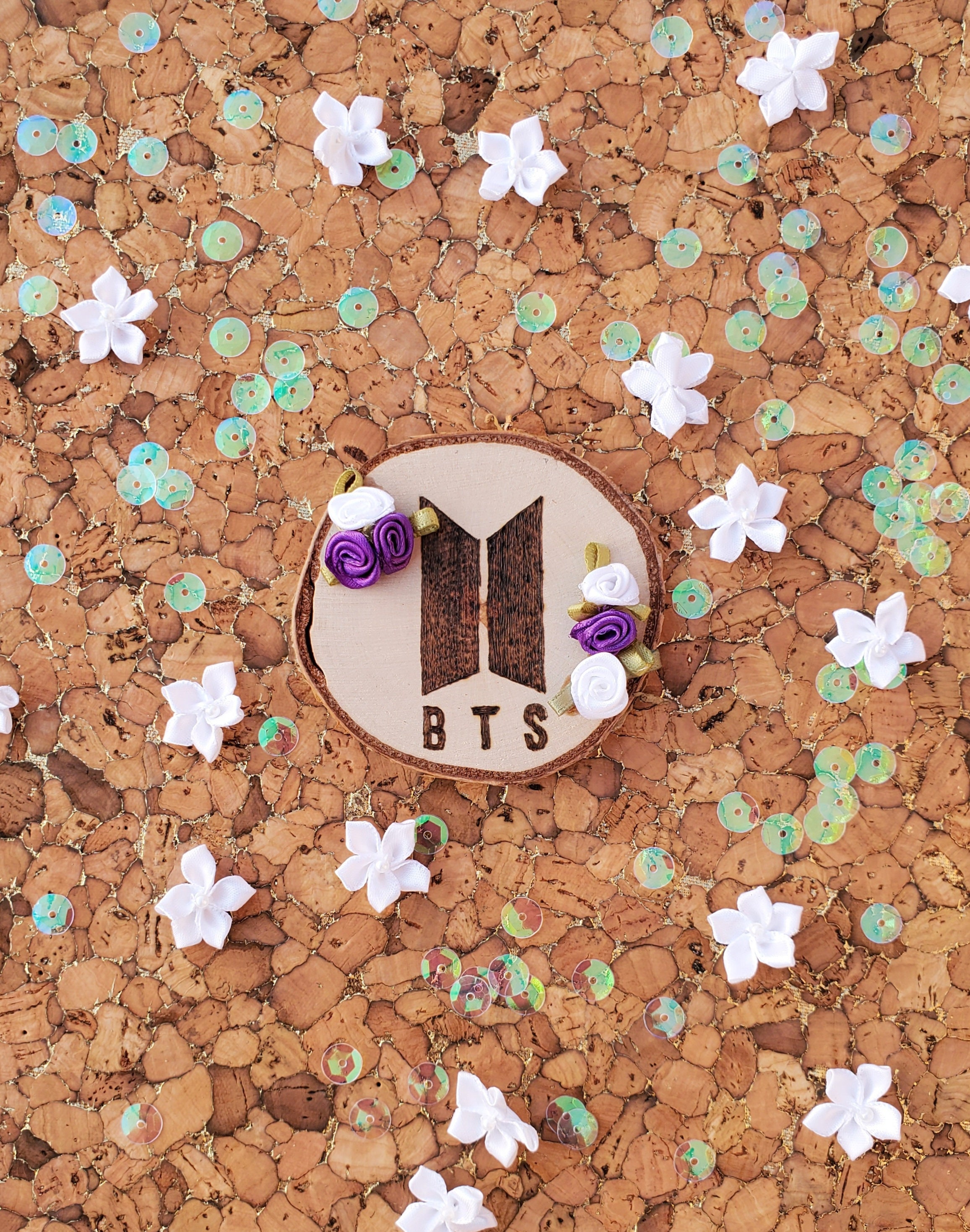 BTS Flower Logo Magnet/ BTS Army/ BTS Merch/ Wood Burn/ Pyrography/ - Etsy
