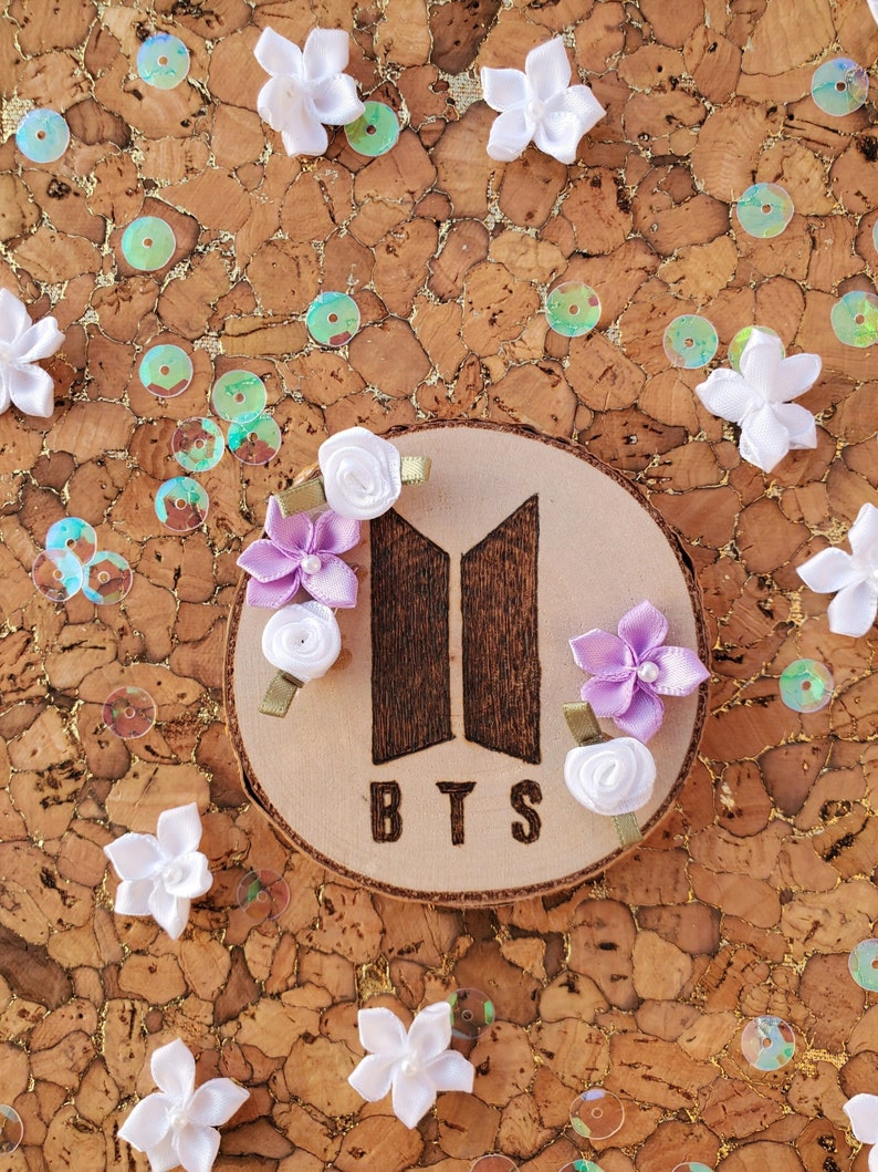 BTS Flower Logo Magnet/ BTS Army/ BTS Merch/ Wood Burn/ Pyrography/ - Etsy