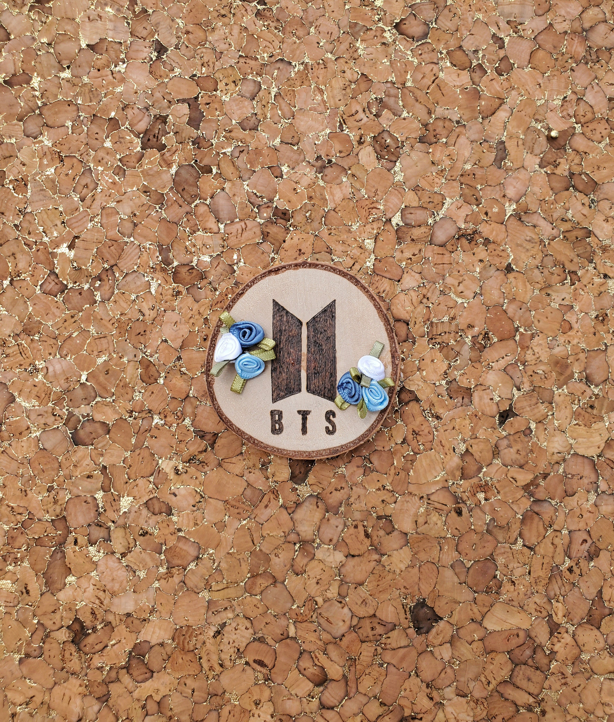 BTS Flower Logo Magnet/ BTS Army/ BTS Merch/ Wood Burn/ Pyrography/ - Etsy
