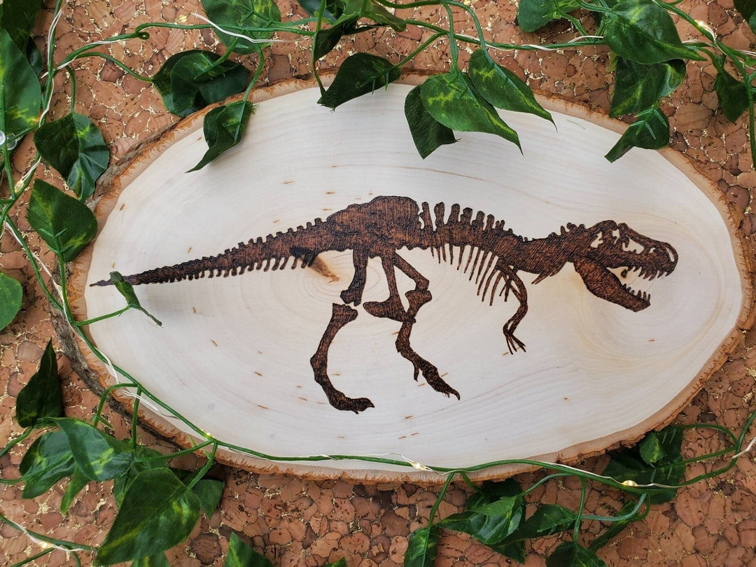 T-rex Wood Art | Trex Wood Sign | Dinosaur Wall Decor | Trex Wood Burn ...