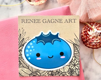 Kawaii Blueberry Sticker, Cute Fruit, Kiss-cut Vinyl - Etsy