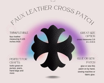 Simple Cross Leatherette Hat Patch With Adhesive Backing - Etsy