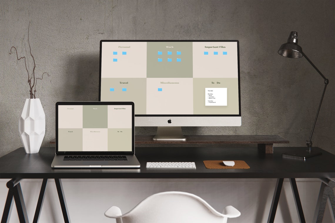 Green Desktop Organizer Wallpaper - Etsy