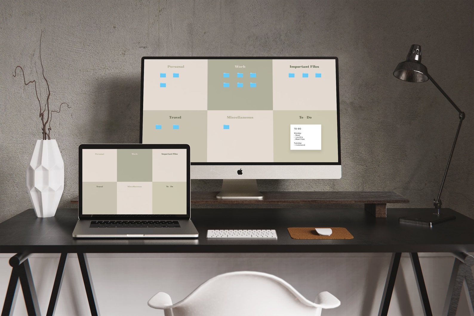 Green Desktop Organizer Wallpaper - Etsy