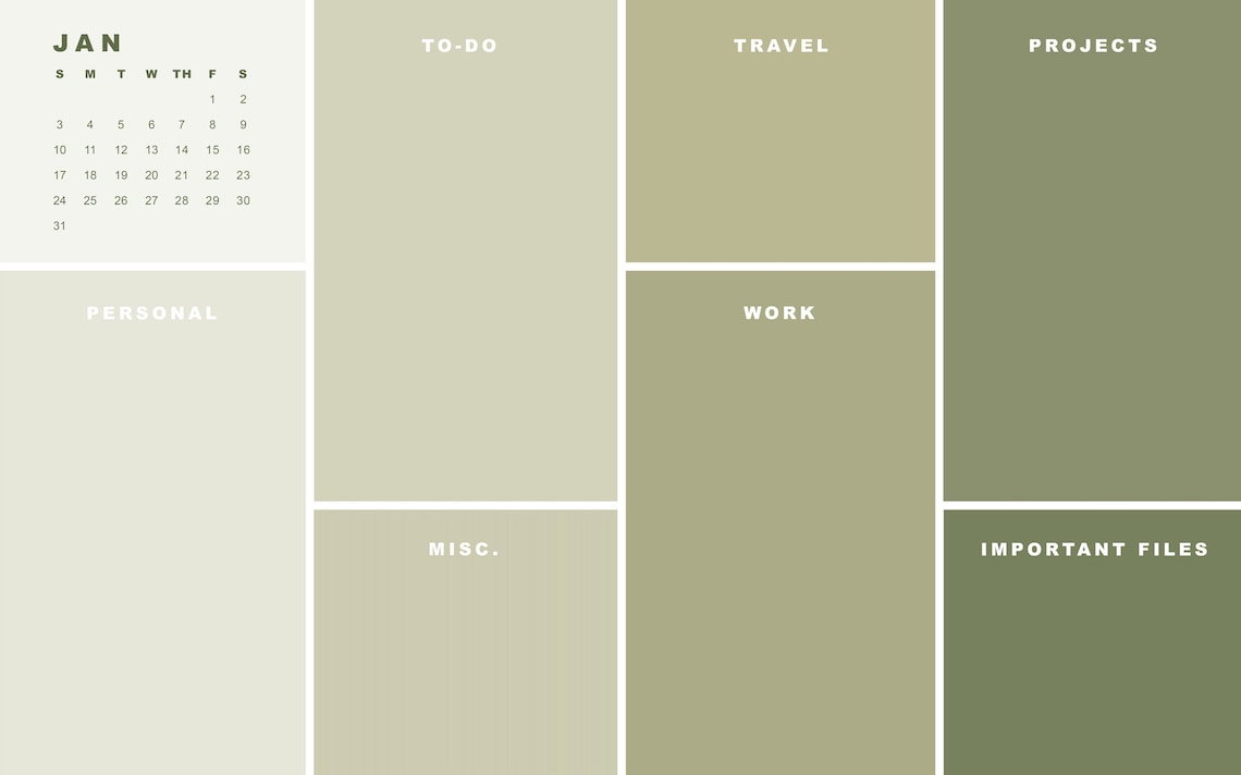 Green Desktop Organizer Wallpaper | Etsy