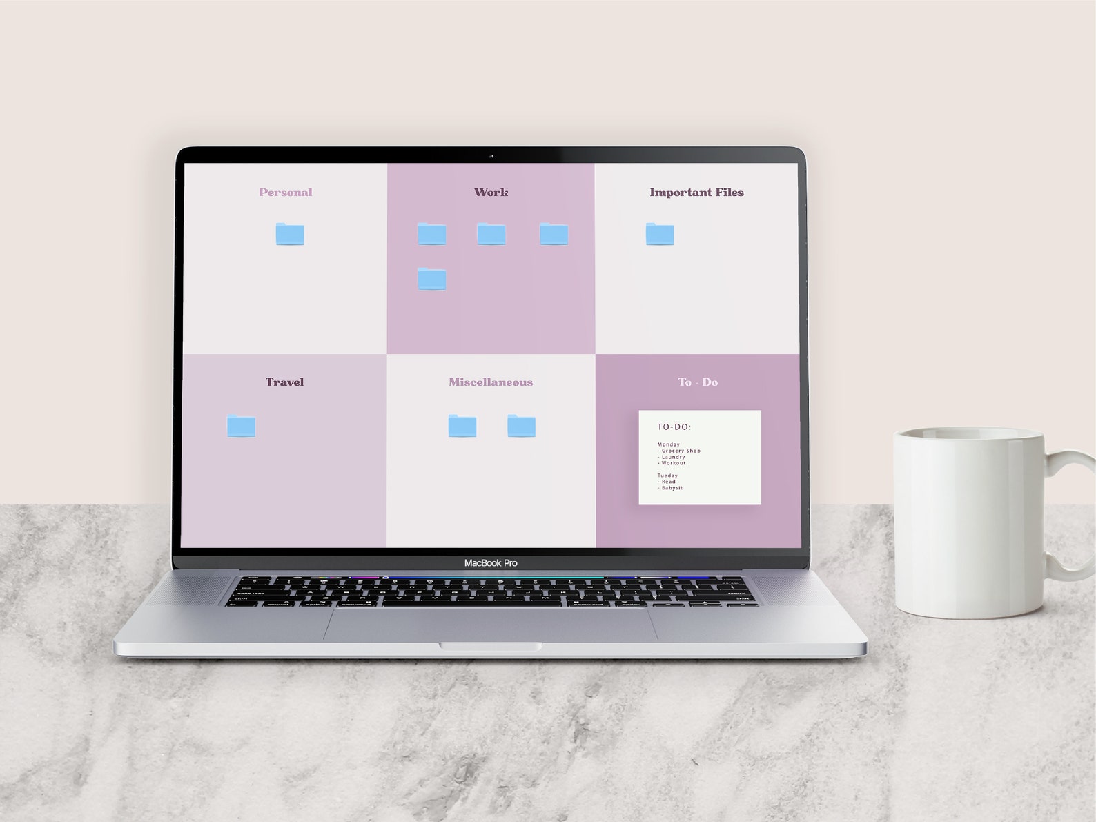 Purple Desktop Wallpaper Organizer - Etsy