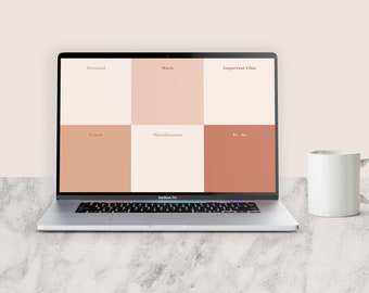 Pink Watercolor Desktop Organizer Wallpaper - Etsy