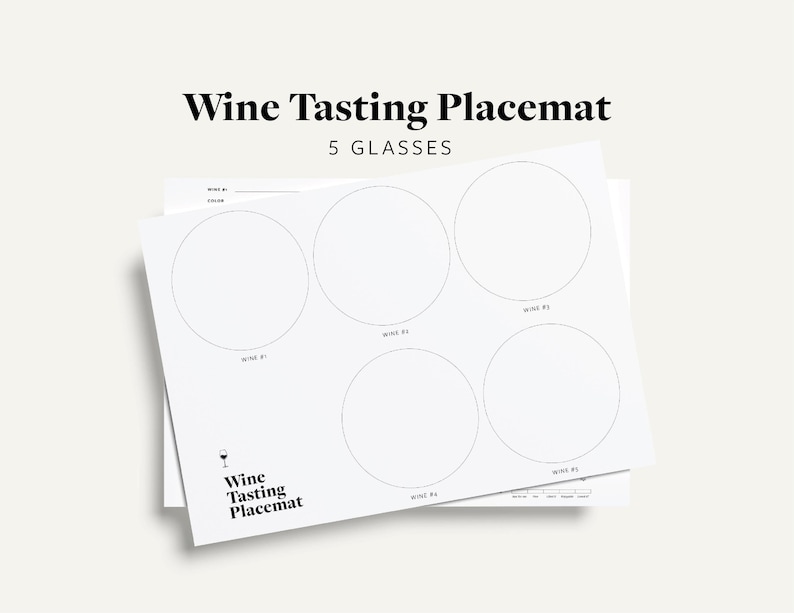 Wine Flight Placemat, Wine Tasting Set, Party and Hosting Ideas, Guided ...