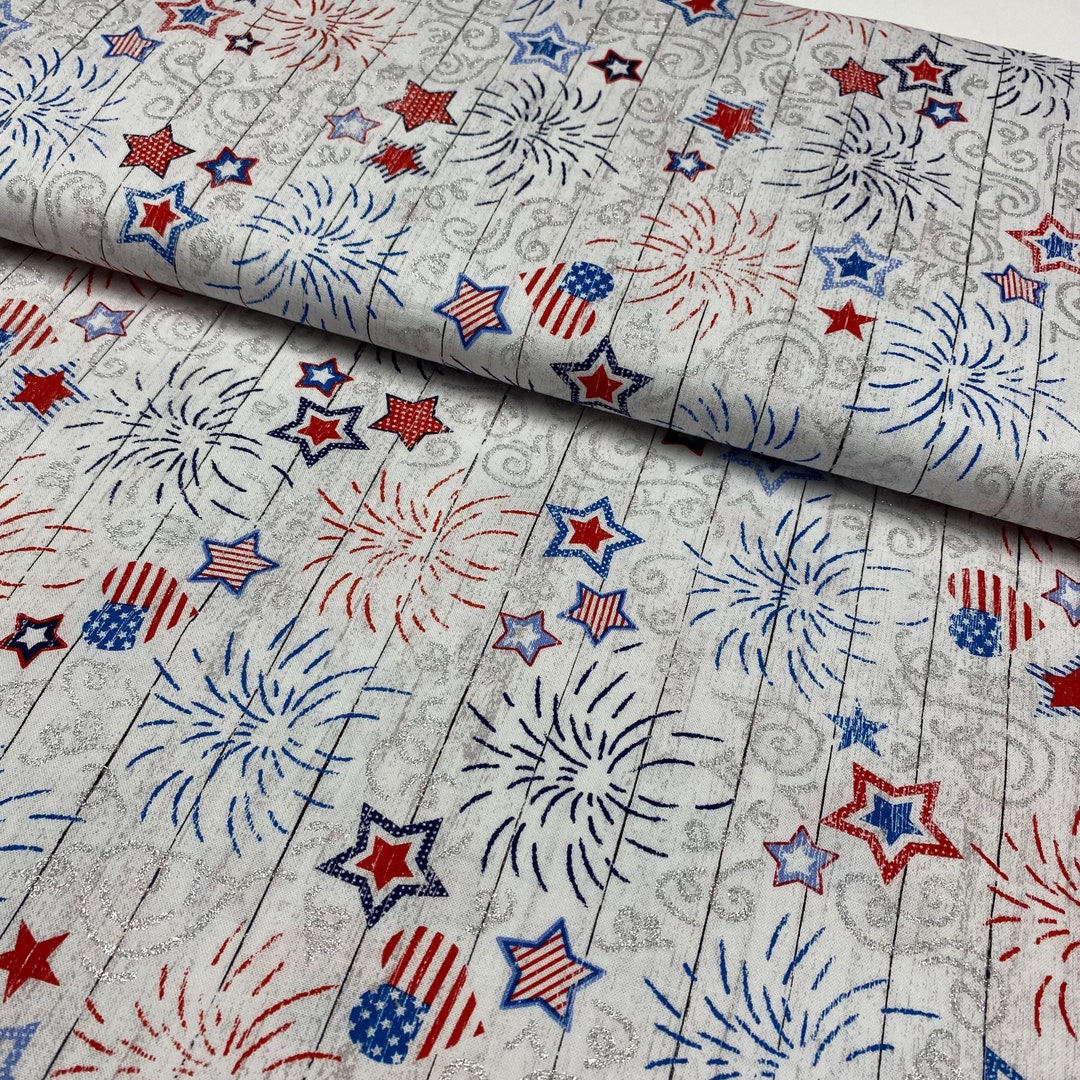 4th of July Fireworks 100% Cotton Fabric - Etsy