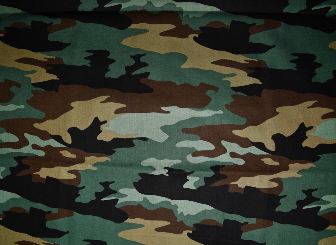 Green Camo 100% Cotton Fabric - Etsy