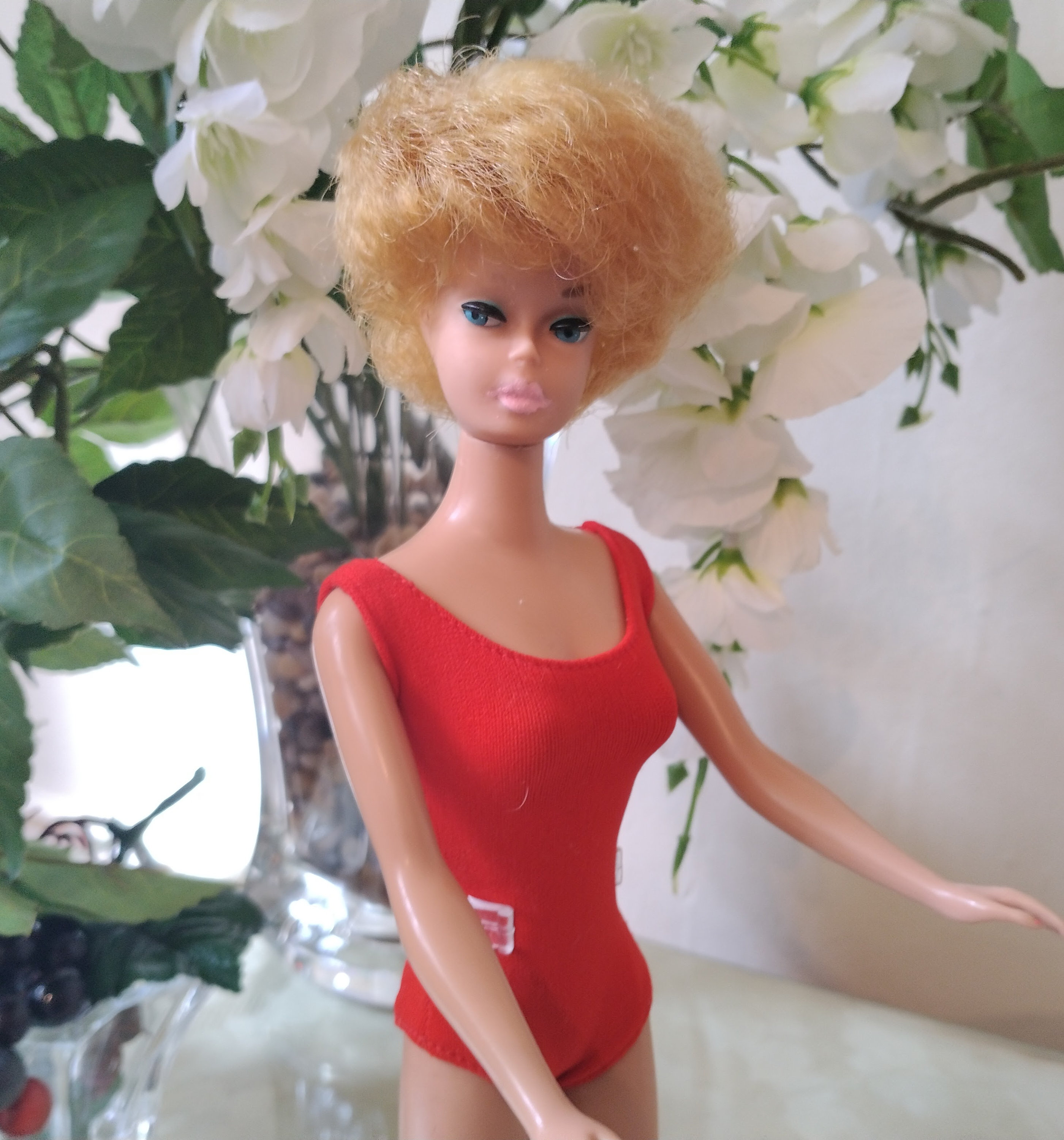 Vintage 1960's Barbie Bubblecut in Original Red Helenca Swimsuit Very ...