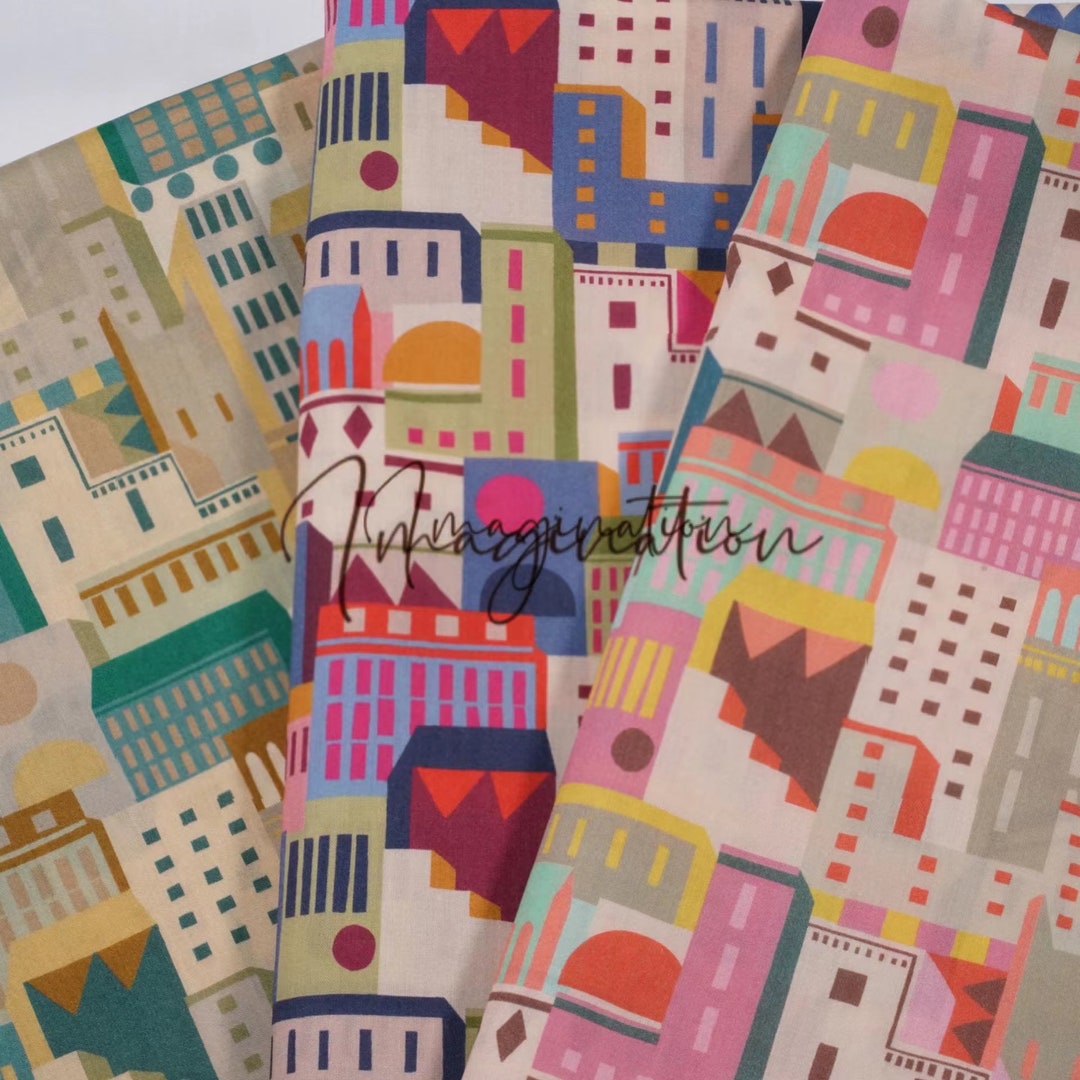 Limited Edition Patchwork Town Three Colors Liberty of London tana Lawn ...