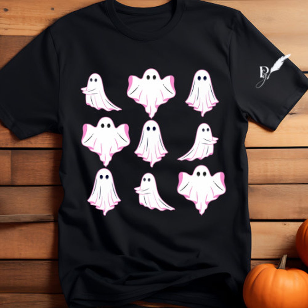 Pink Ghost Women's Relaxed T-shirt Pink Halloween Ladies - Etsy
