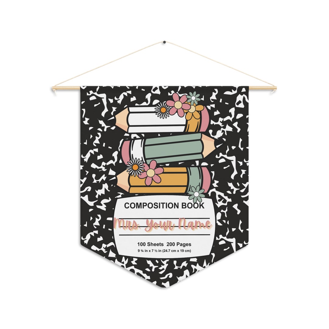 Retro Personalized Classroom Pennant, Personalized Teacher Flag ...