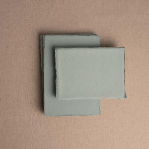 Handmade Paper in Jade Green | Deckle Edge Paper Sheet| Rag Cotton ...