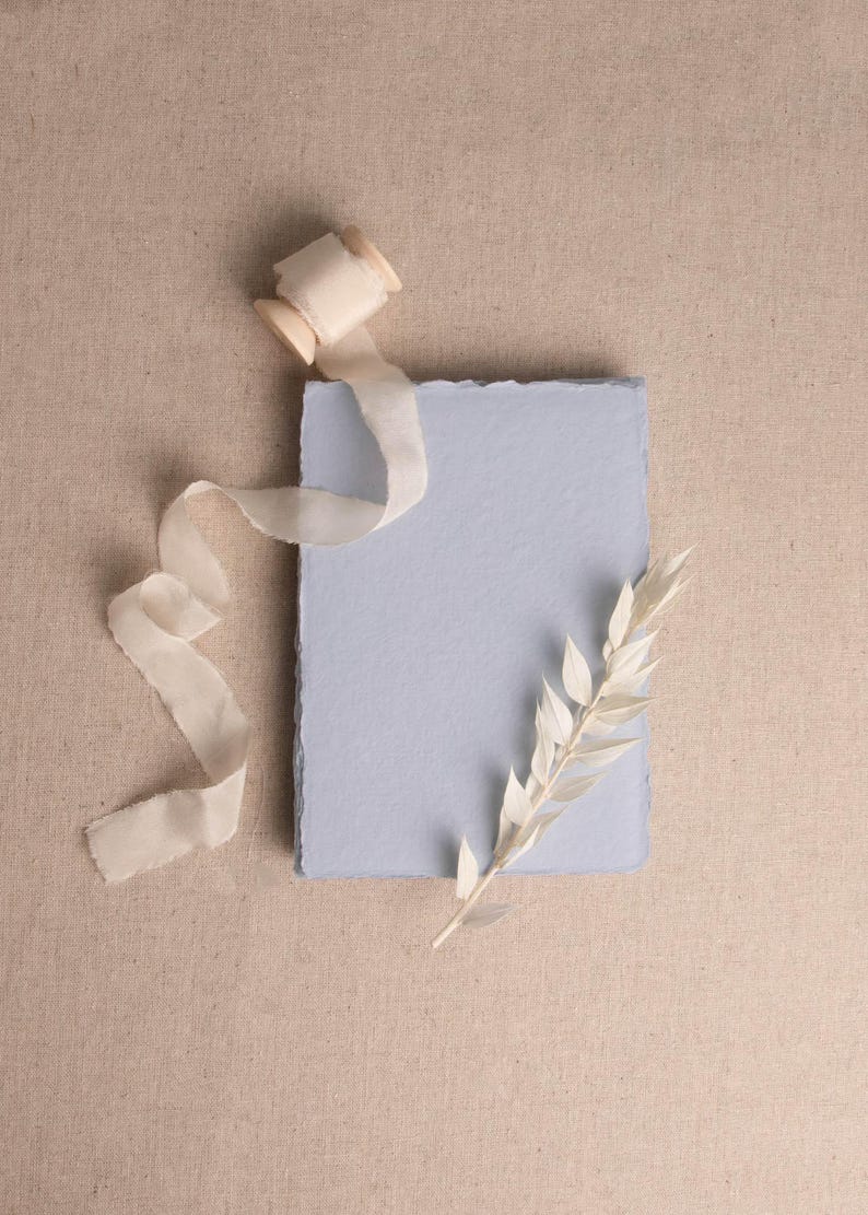 Handmade Paper in Light Blue | Deckle Edge Paper Sheet| Rag Cotton ...