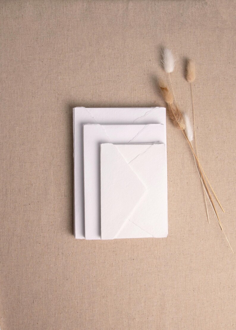 Handmade Paper in White | Deckle Edge Paper Sheet| Rag Cotton Paper ...
