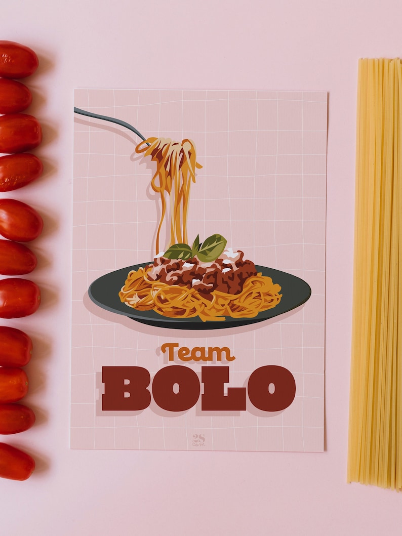 Team Bolo Poster Spaghetti Bolognese, Bolo Pasta, Pasta - Etsy