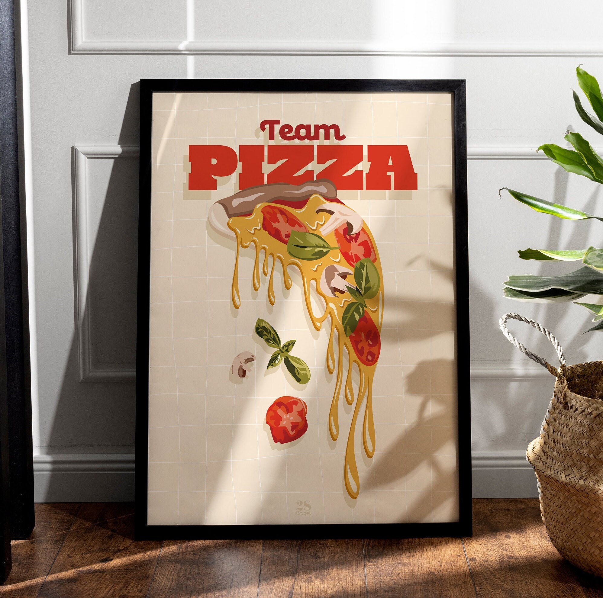 Team Pizza Poster Pizza Illustration, Kitchen Decor Idea, Pizzeria - Etsy