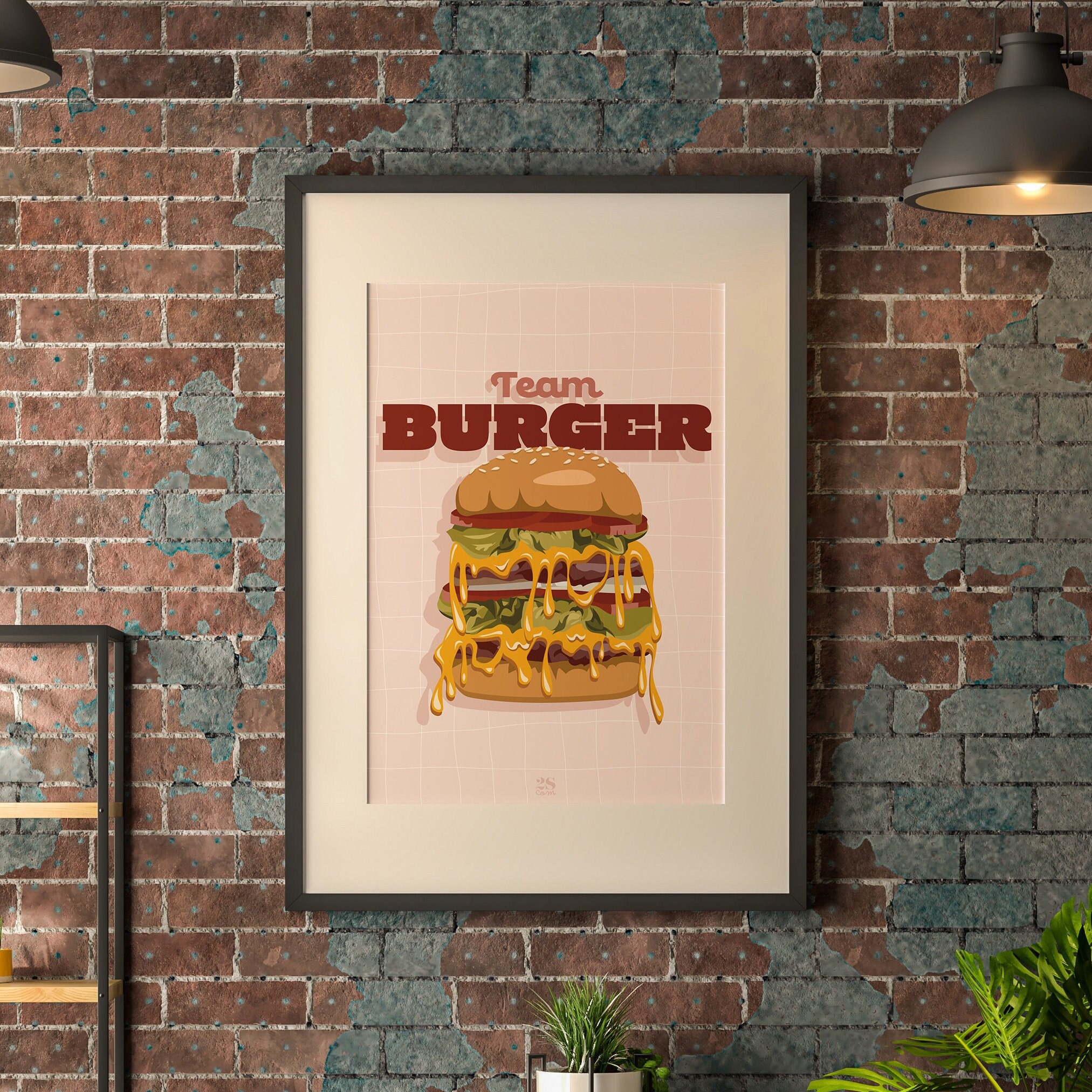 Team Burger Poster Burger Poster, Food Illustration, Restaurant Kitchen ...