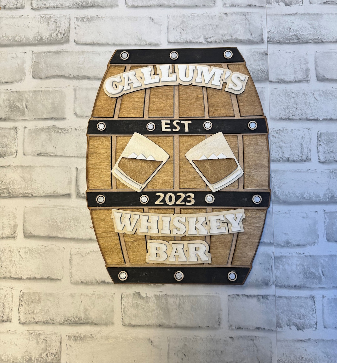 Bar Sign, Garden Bar, Mancave, Personalised 3D Sign, Pub Sign, for Him ...