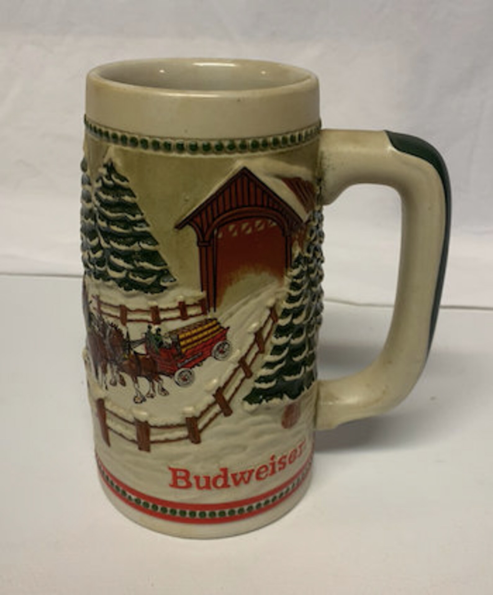 Ceramarte - Budweiser - Holiday Beer Stein - Vintage - Etsy