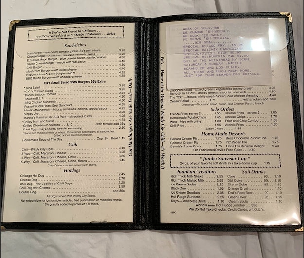 Ed Debevic's - Menu & Matchbook - 1988 - Etsy