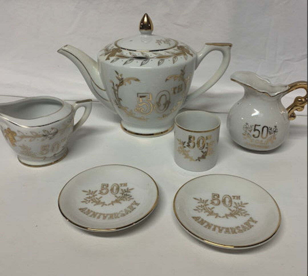 Lefton China - 50th Anniversary - Tea Set - Vintage - Etsy
