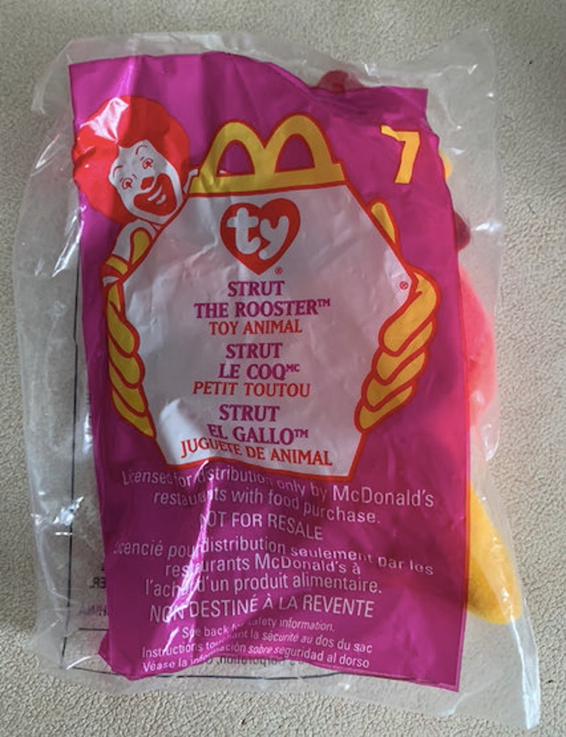 TY - Mcdonald's - Teenie Beanie Baby - Strut the Rooster - 1999 - Etsy
