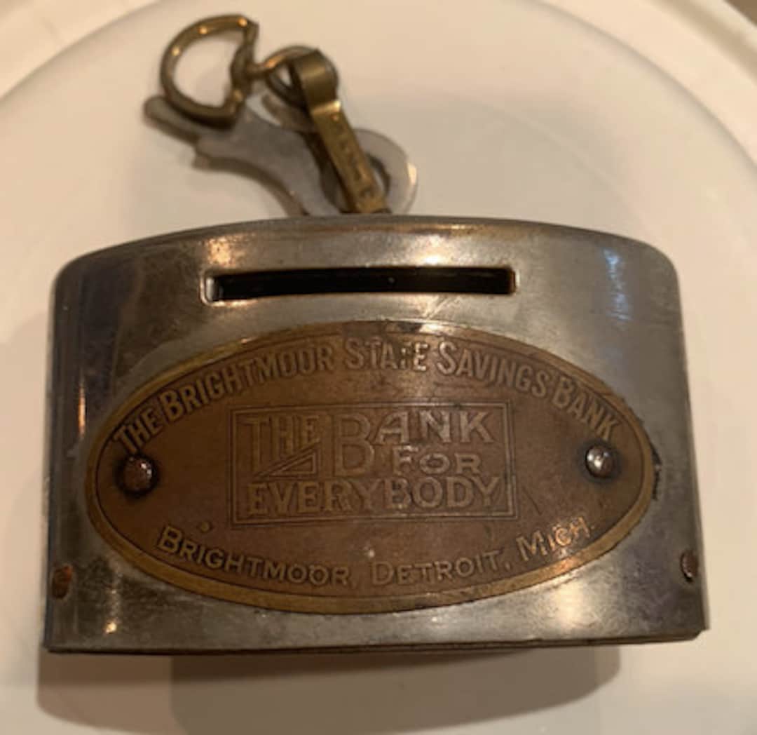 Coin Bank - Brightmore State Savings Bank - Detroit MI - Vintage - Etsy