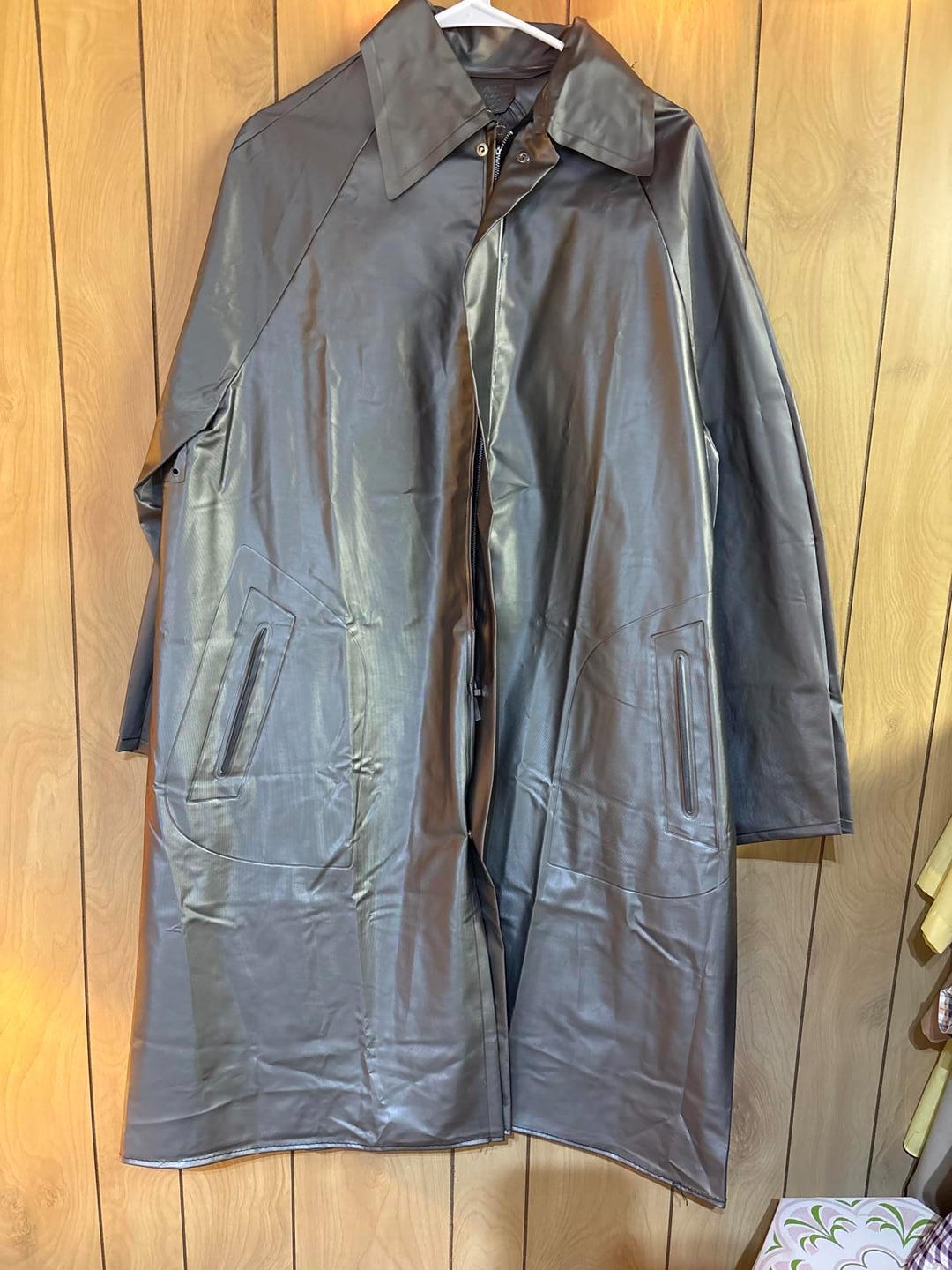Vintage Gray Rain Coat Large - Etsy