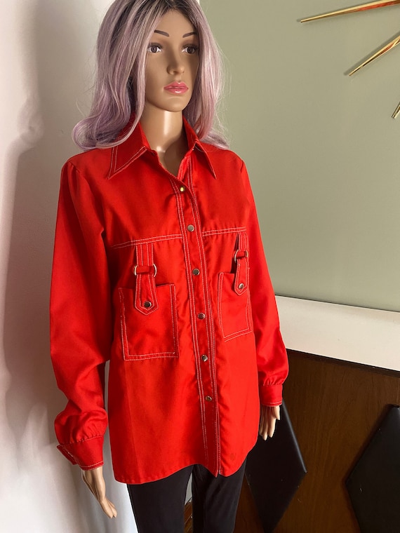 Womens vintage red blouse - Gem