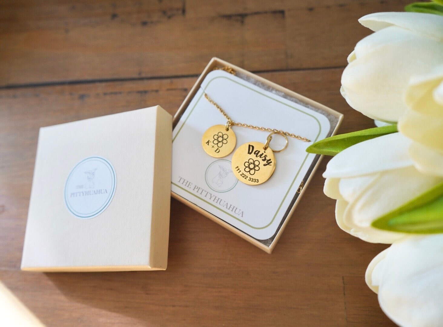 Personalized Dog Name Tag, Dog Tag With Matching Necklace, Engraved ...